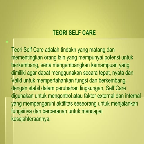Teori self care 1 | PPTX