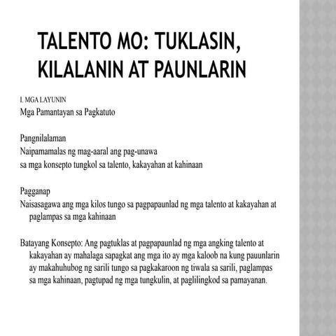 EsP 7 M2 talento mo tuklasin kilalanin at paunlarin | PPTX