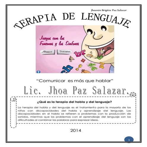 Carteles De Terapia Del Habla Módulo De Terapia De Lenguaje Y