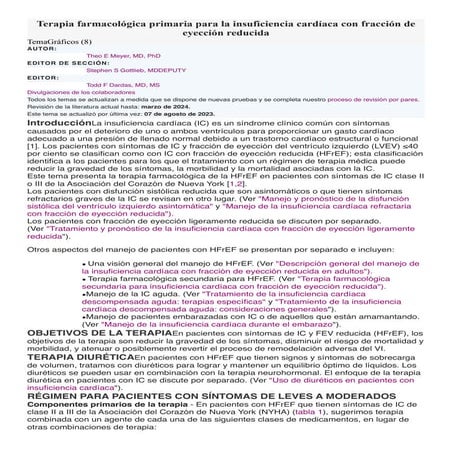 Insuficiencia Cardiaca : 2024 Resumiendo al Dr. Milton Packer | PDF