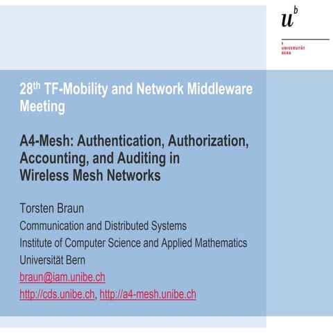 A4 Mesh Authentication Authorization Accounting And Auditing In Wireless Mesh Networks Ppt