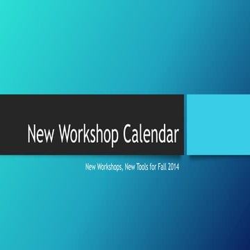 Workshop Schedule Overview | PPTX