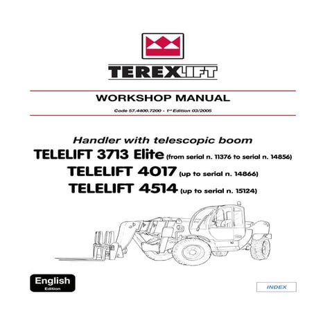 Terex Telelift 3713 Elite Telescopic handler Service Repair Manual.pdf