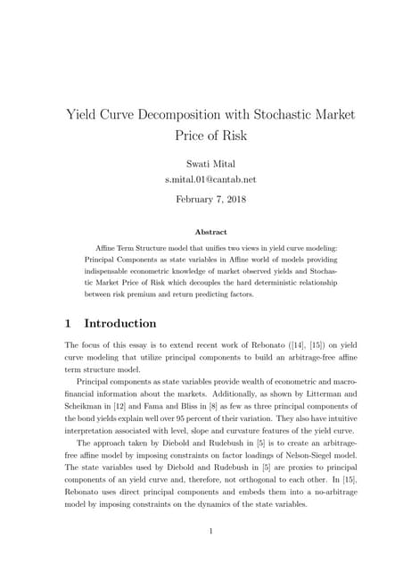 Affine Term Structure Model With Stochastic Market Price Of Risk Pdf