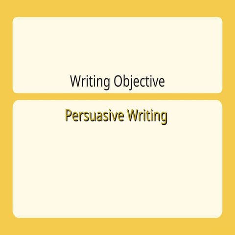 Term (1) - Writing Objective #3 - Persuasive Writing - Year (5).ppt
