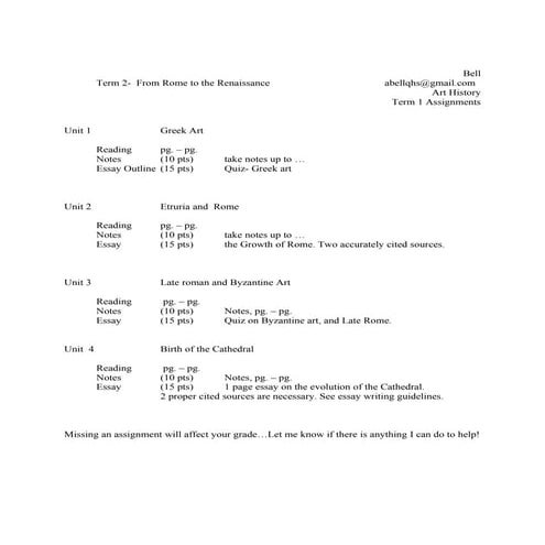 Term 2 Assignments | DOC