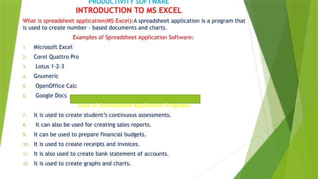 Electronic spreadsheet | PPTX | Computing | Technology & Computing
