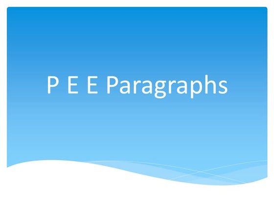 Pee paragraphs ks3 TEST | PPTX