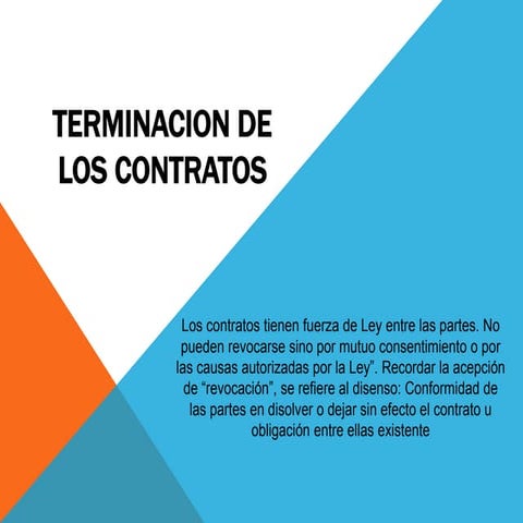 Terminacion de los contratos | PPTX