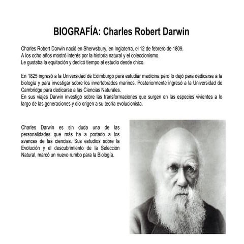 Biografia De Charles Darwin Charles Darwin: Biografía De Este Famoso