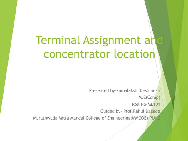 Terminal assignment algorithm | PPT Terminal assignment algorithm | PPT