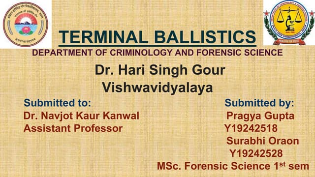 Forensic ballistics | PPTX