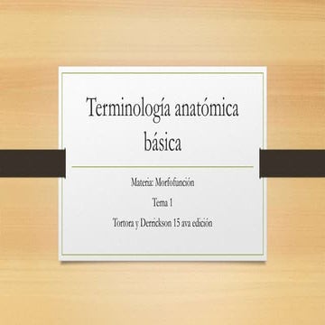 TERMINOLOGÍA ANATÓMICA BÁSICA PARA ESTUDIANTES.pptx. | PPTX