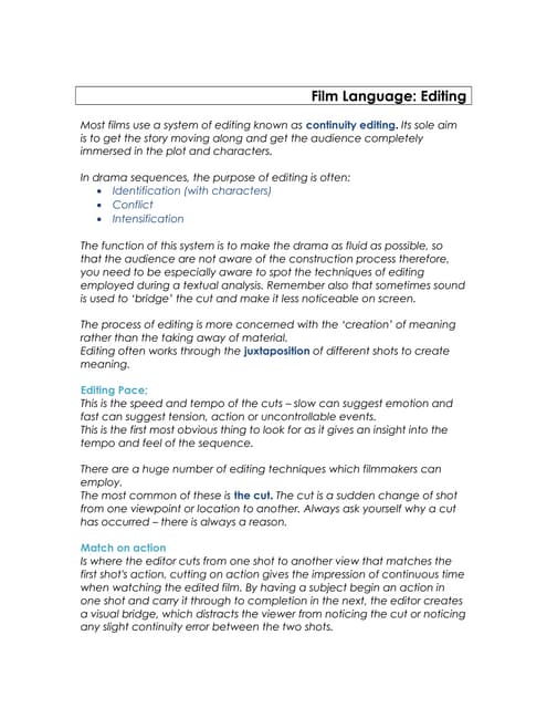 Editing techniques | PPTX