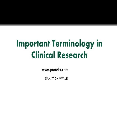 Terminology in clinical research | PPTX