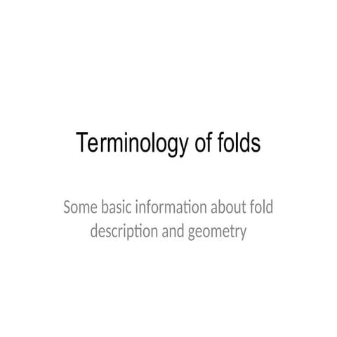 Fold, its element, classification & Mechanism | PDF