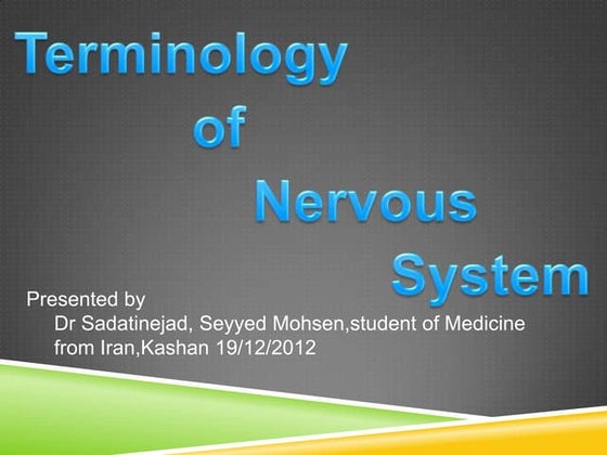 Terminology of Nervous System | PPT