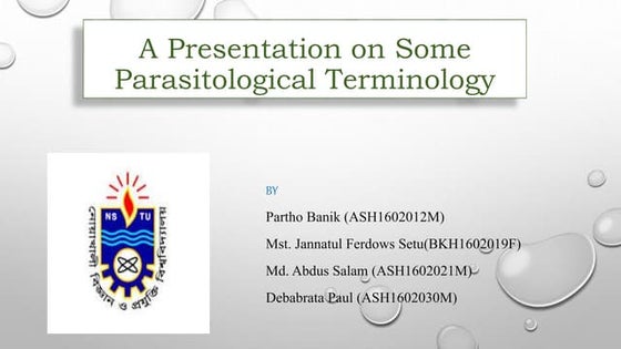 Basic Introduction to Parasitology | PPT
