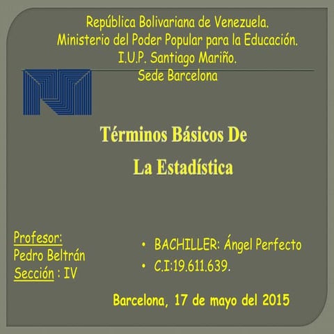 Terminos basicos de la estadistica | PPTX
