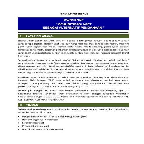 CONTOH TOR WORKSHOP | DOCX