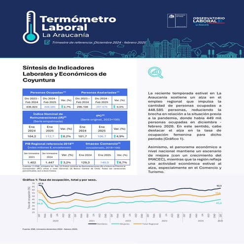 Termómetro Laboral del Observatorio Laboral Araucanía (trimestre de ...