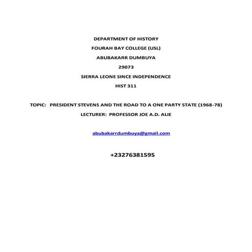 Sierra Leone History | DOCX