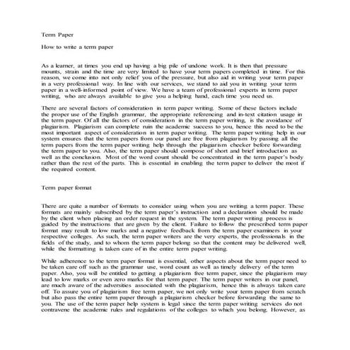 Term paper writing | RTF