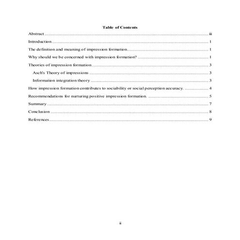 What is impression formation? How does it contribute to sociability or ...