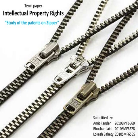 Patents on Zippers | PPTX