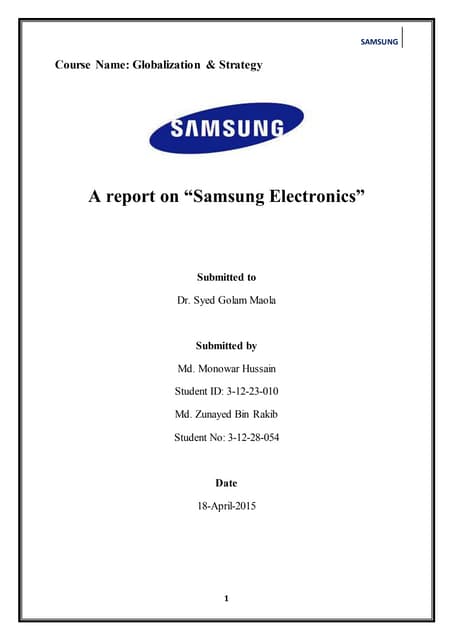 Samsung Presentation | PPTX