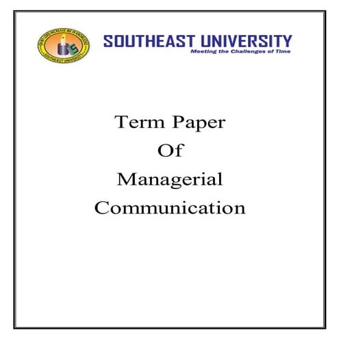 Term paper Of Managerial Communication | DOCX
