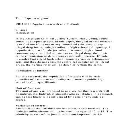 Term Paper Assignment CRIJ 3300 Applied Research and Methods.docx