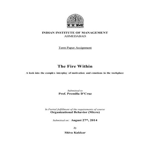 Motivation and Emotions | DOCX