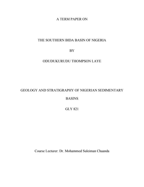 Geology, Stratigraphy and Petroleum Potentials of the Borno Basin | PPTX