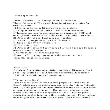 The Data Behind Audit Analytics | PDF