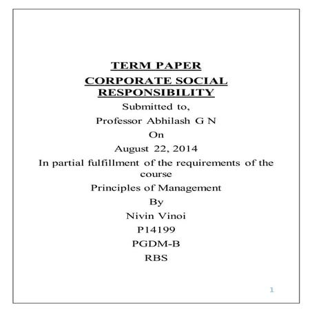 Corporate Social Responsibility | DOCX