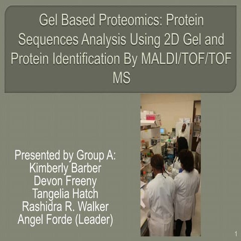 Gel Based Proteomics and Protein Sequences Analysis | PPTX
