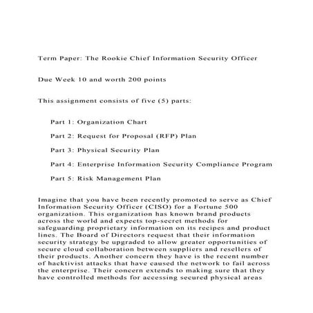 Term Paper The Rookie Chief Information Security Officer.docx
