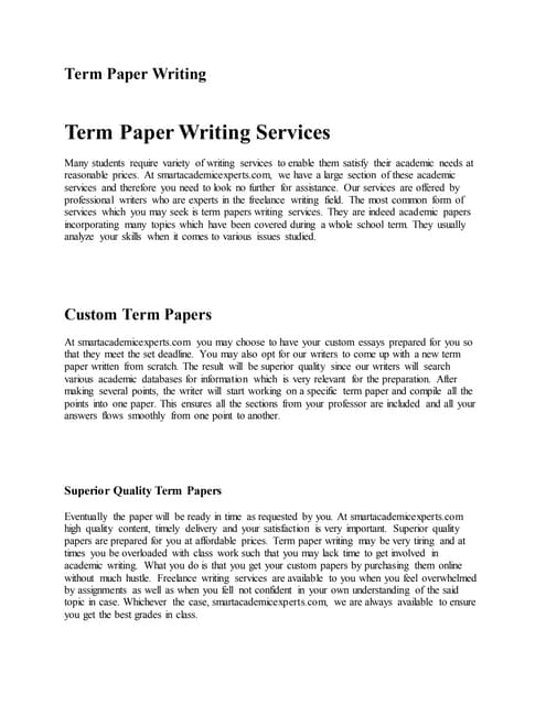 Term paper | PDF