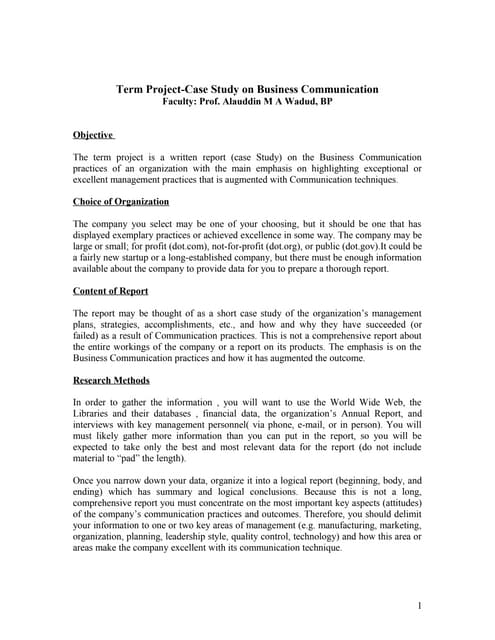 Bus Comm Project Brief | PDF