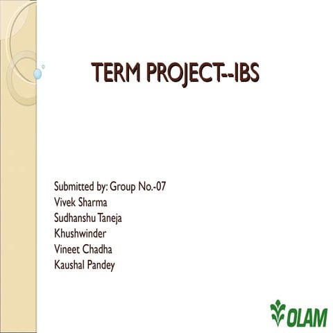 Term project -ibs(group no.--07) | PPT | Agriculture | Industries