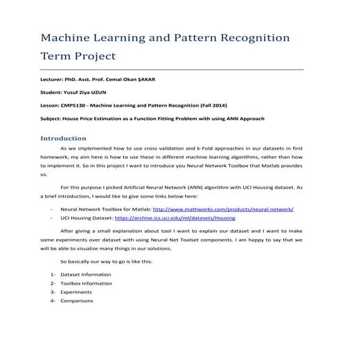 House Price Estimation as a Function Fitting Problem with using ANN Approach | PDF