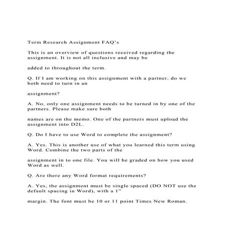 Term Research Assignment FAQ’s This is an overview of ques.docx