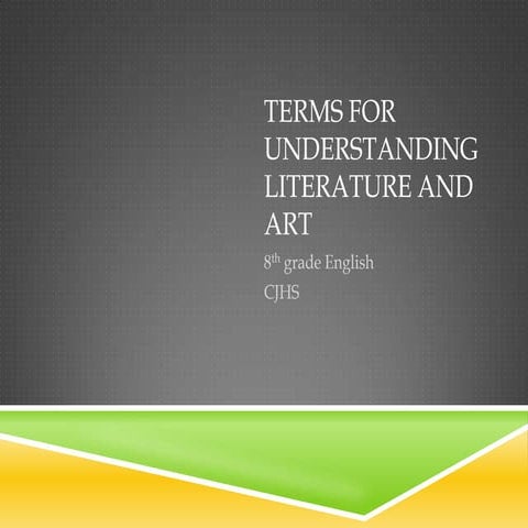 Terms for lit and art | PPTX | Fiction | Books and Literature