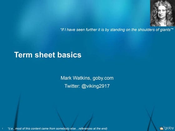 Understanding Term Sheet | PPT