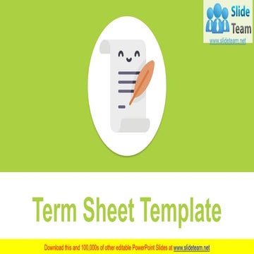 Term Sheet Template PowerPoint Presentation Slides | PDF