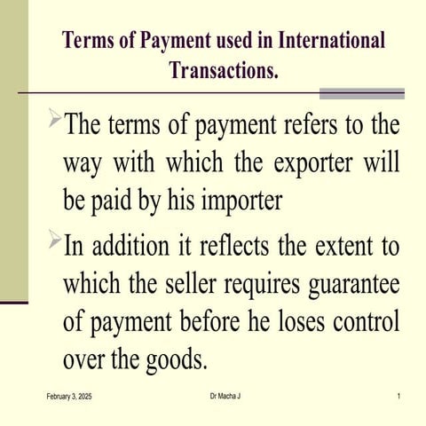 Terms of Payment -............................ | PPT