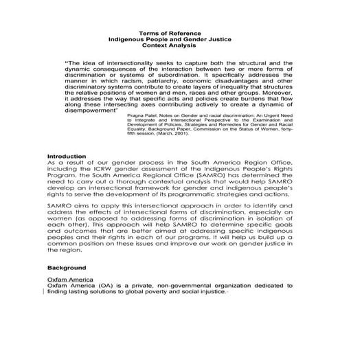 Terms Of Reference Context Analysis | PDF