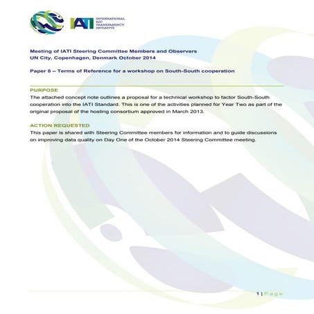 Terms of reference for a workshop on south-south cooperation | PDF