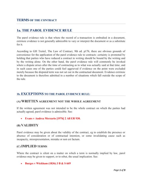 Lecture 1 introduction to the law of contract | DOCX